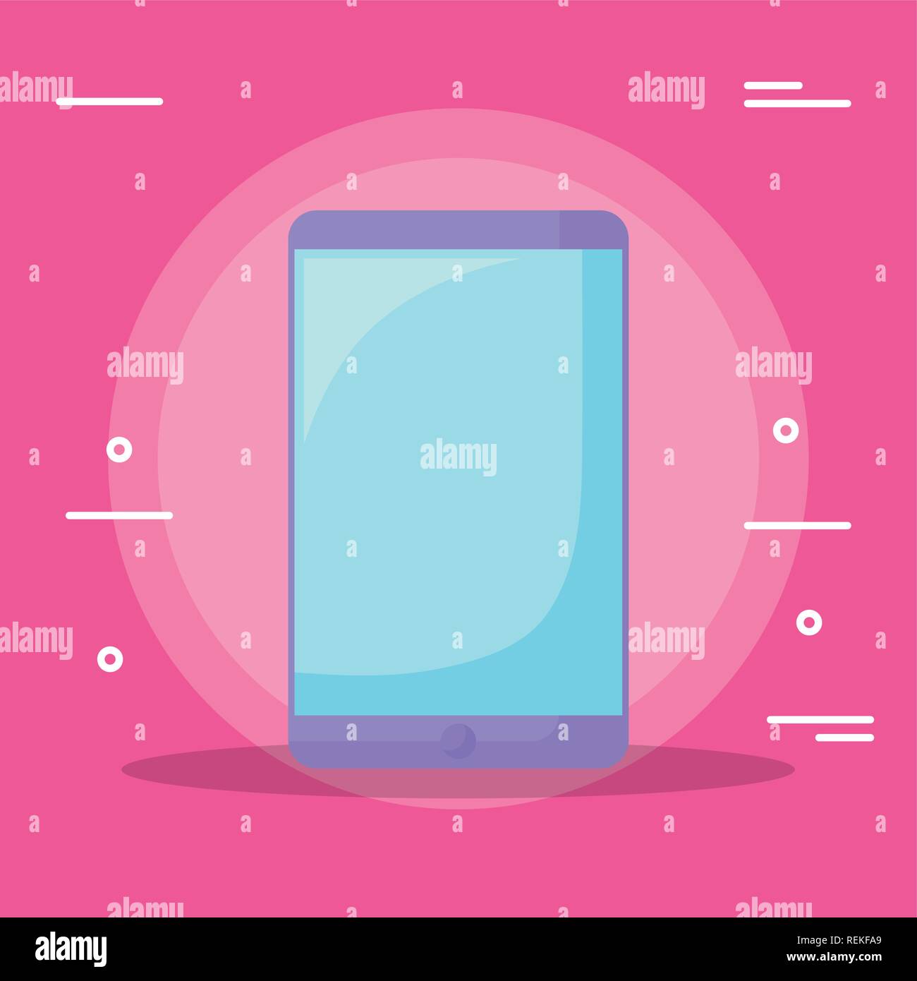 Smartphone device Over pink background, vector illustration Stock ...