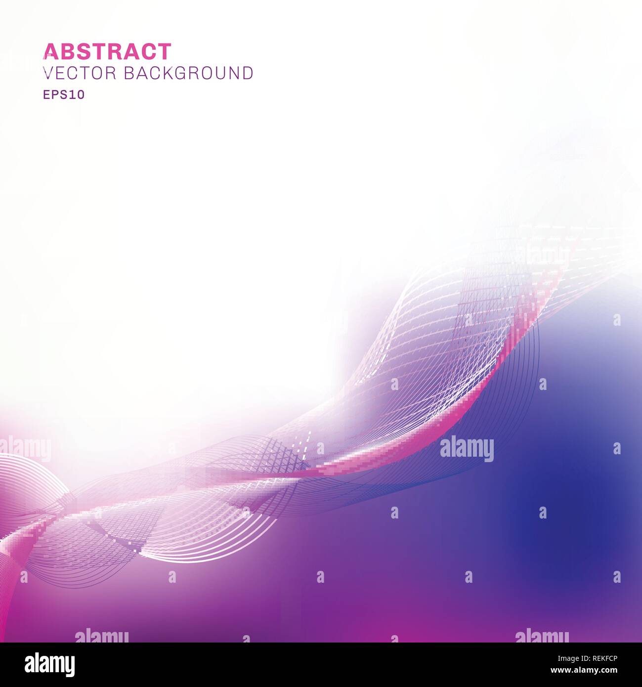 Abstract template blue and purple blurred background with lines wave ...