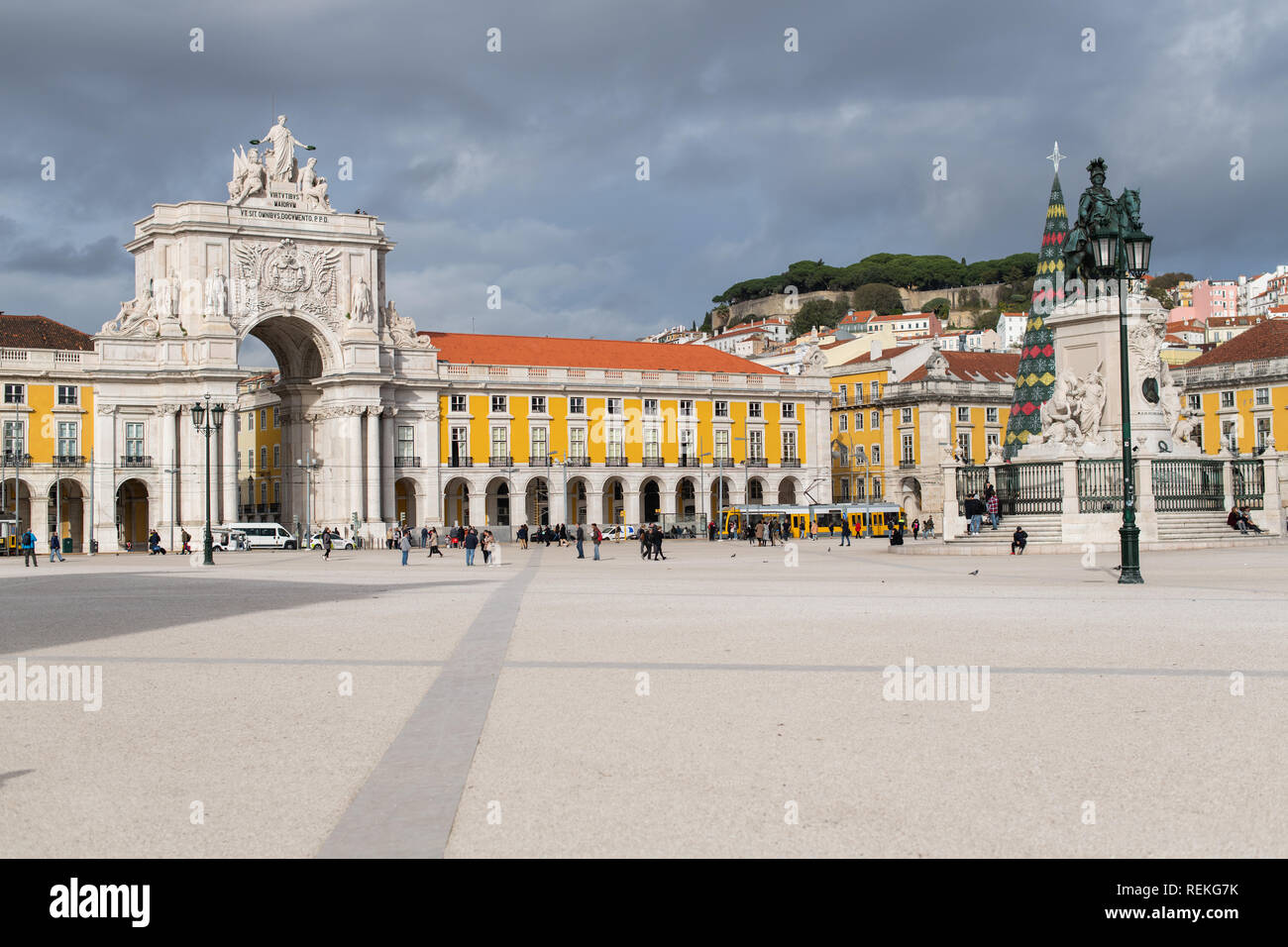 Main Square of Lisbon, Praça do Comércio Stock Photo - Alamy