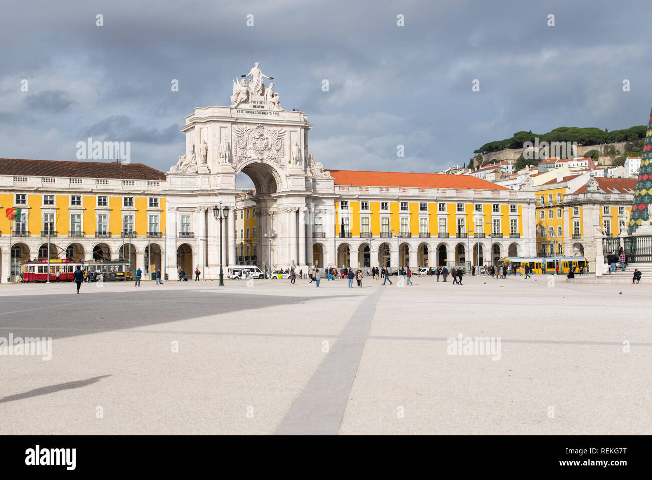 Main Square of Lisbon, Praça do Comércio Stock Photo - Alamy