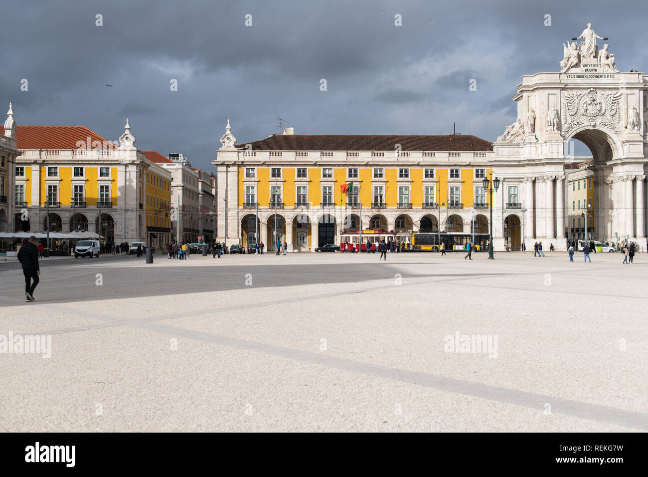 Main Square of Lisbon, Praça do Comércio Stock Photo - Alamy