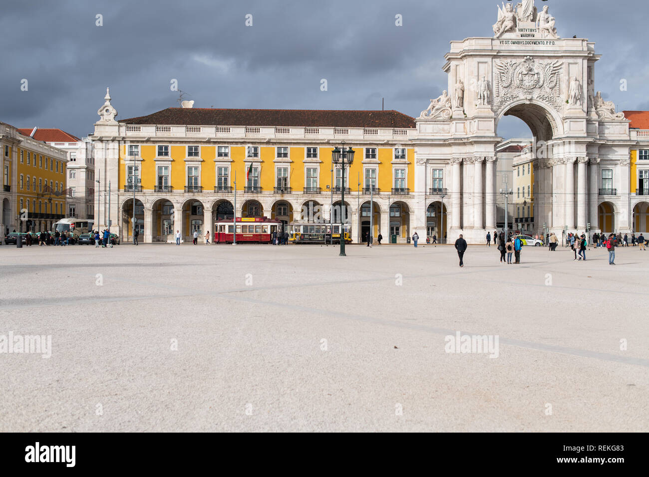 Main Square of Lisbon, Praça do Comércio Stock Photo - Alamy