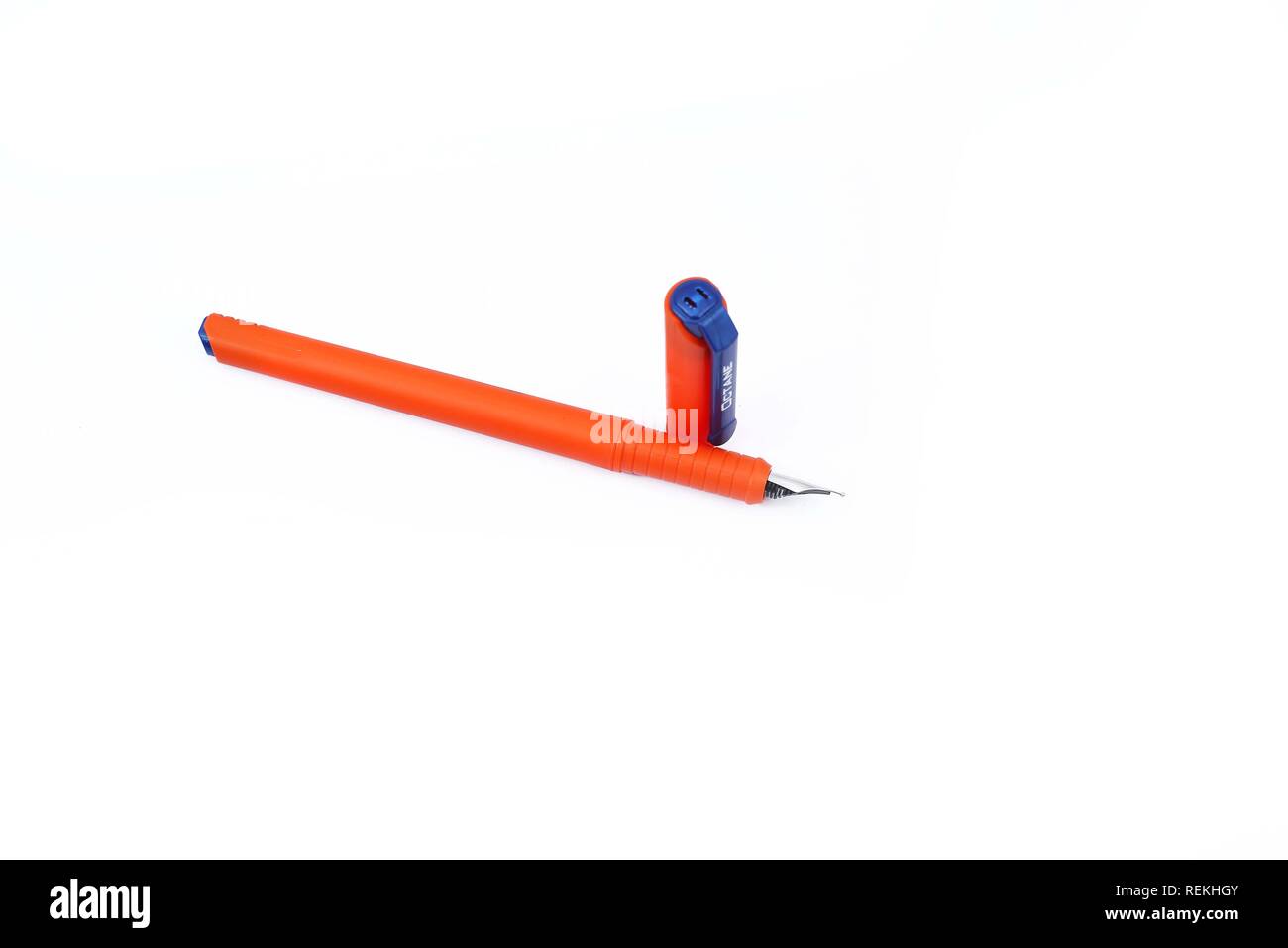 Photo of fountain pen with pen cap. Isolated on the white background ...