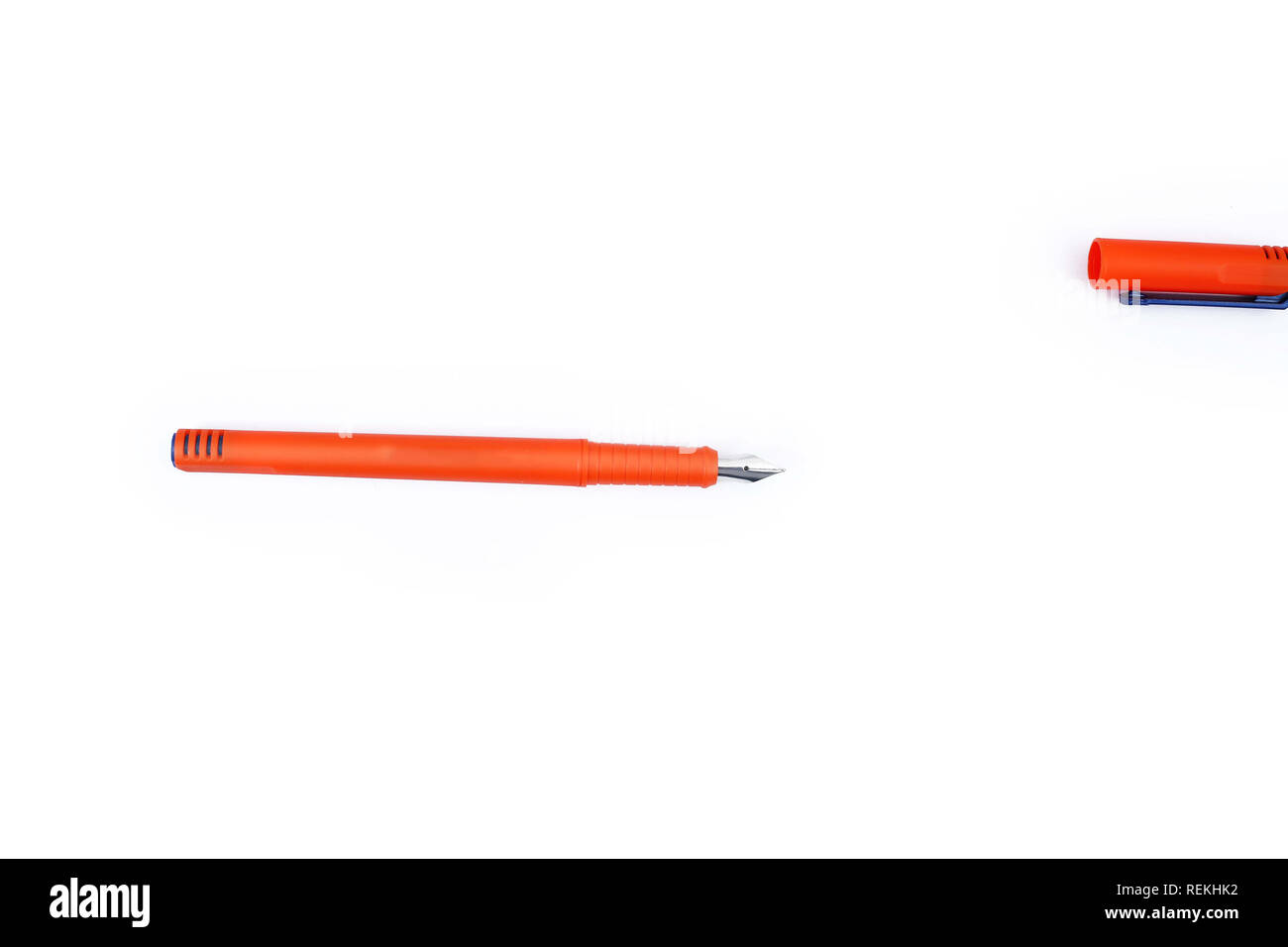 Portrait of pen with pen cap. Isolated on the white background Stock ...