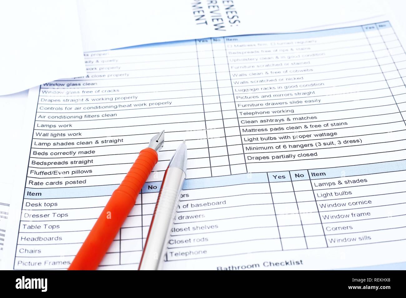 Picture of two pen on the office paper Stock Photo - Alamy