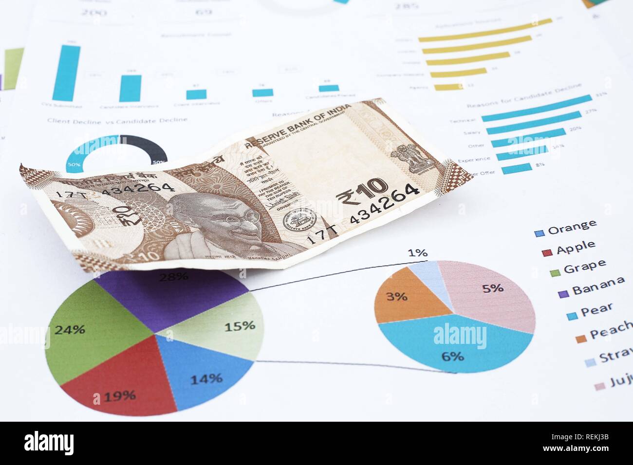 Indian 10 rupee note hi-res stock photography and images - Alamy