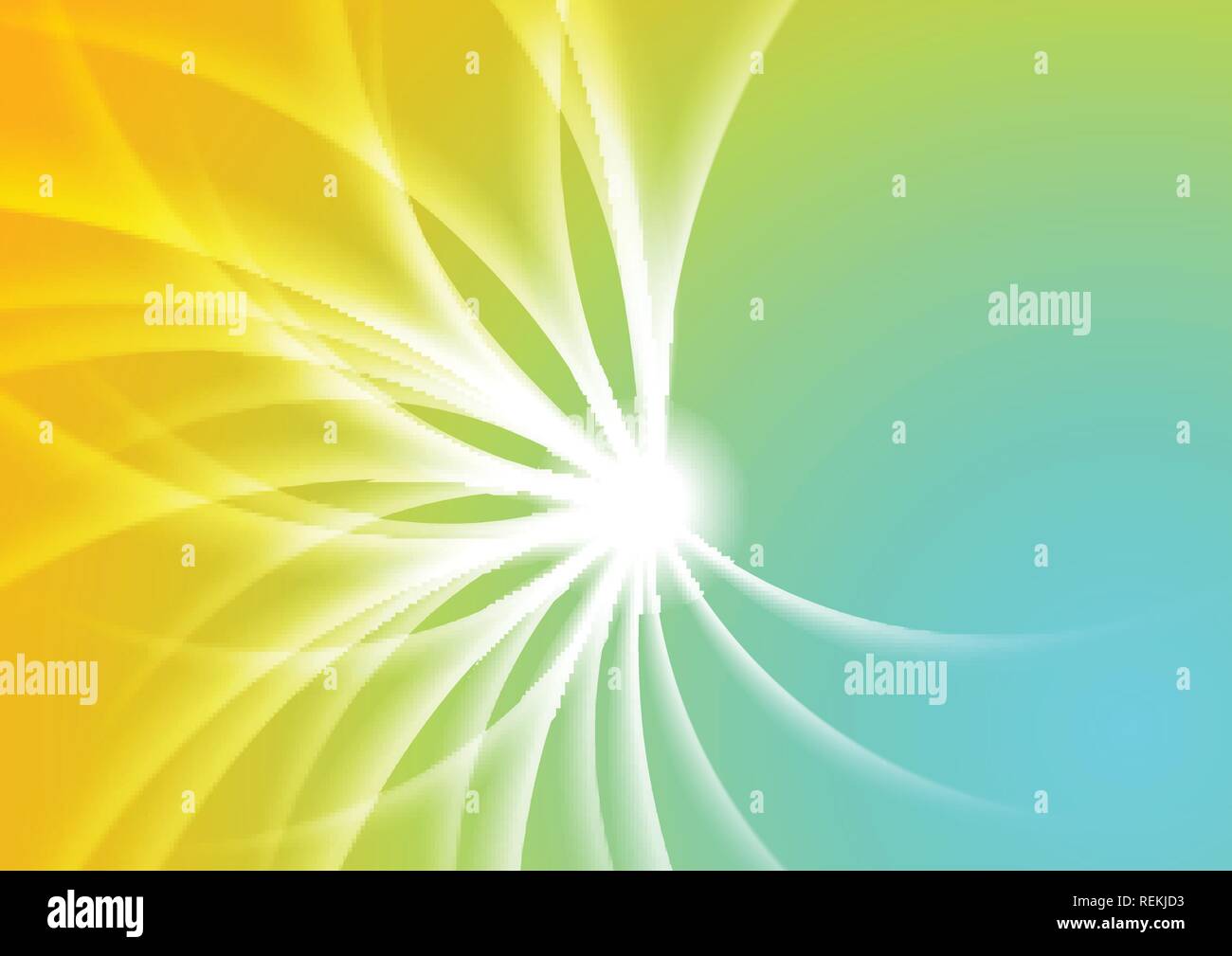 Bright cyan and yellow abstract swirl background. Vector design Stock ...