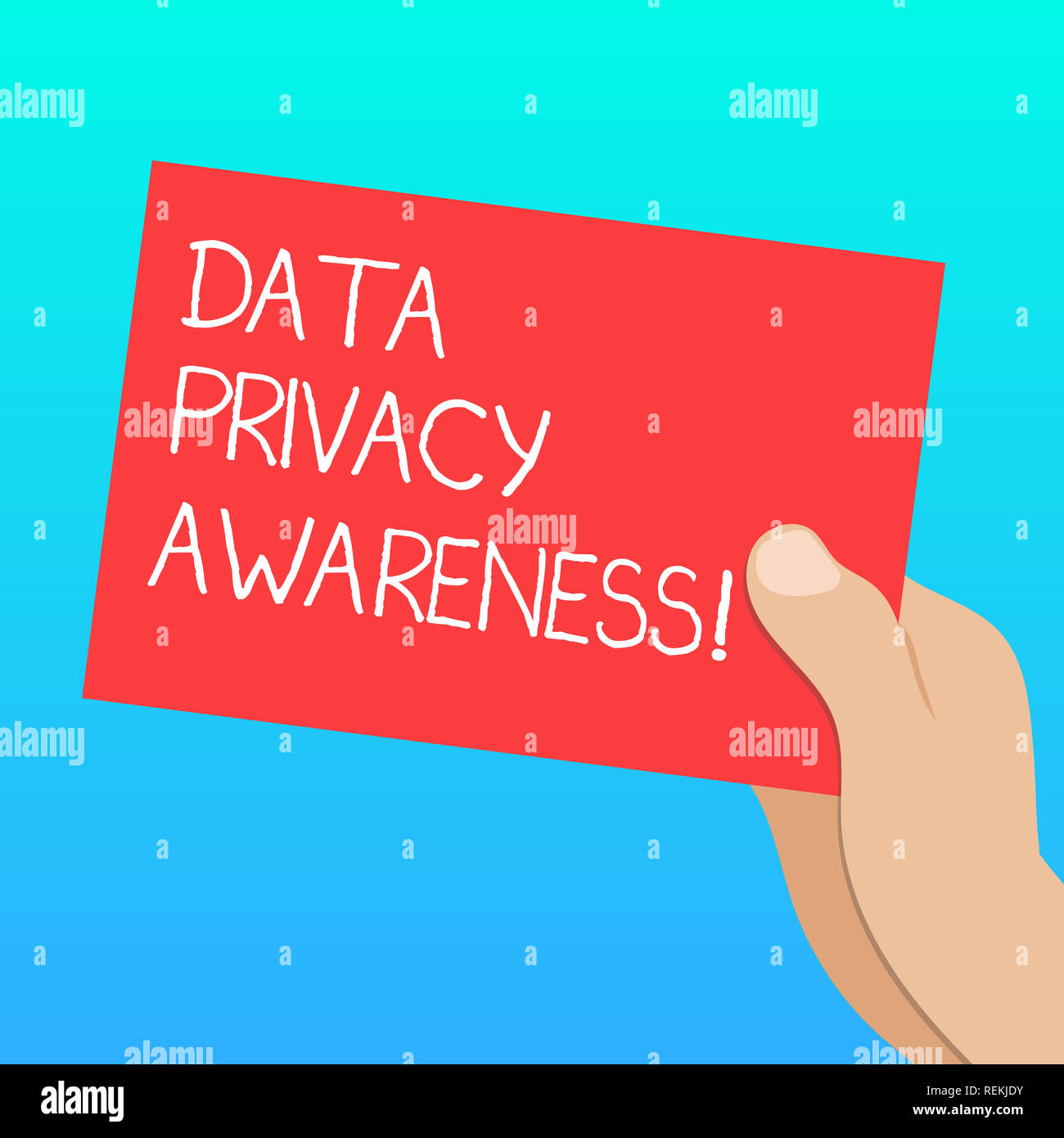 Handwriting text Data Privacy Awareness. Concept meaning Respecting ...