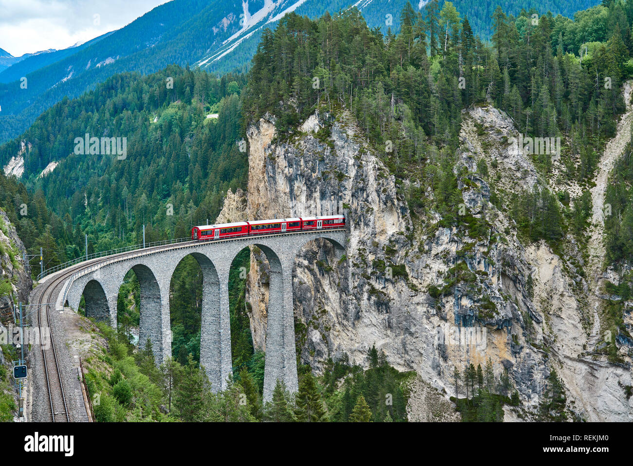 Bernina express landwasser viaduct hi-res stock photography and images ...