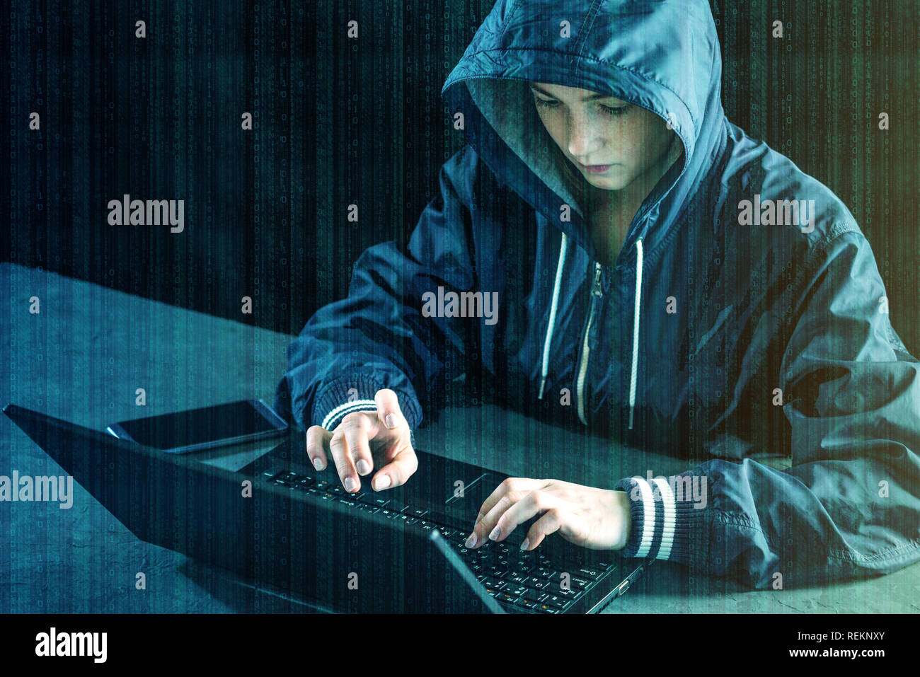 Hacker Teen Programmer Uses A Laptop To Hack The System Stealing