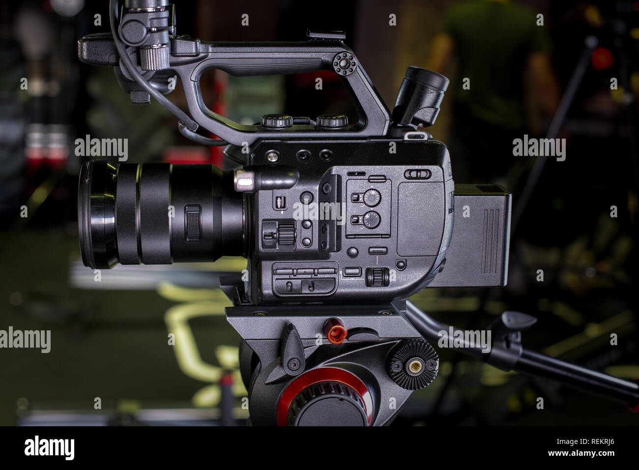 video creation process backstage concept. before recording a video blog ...