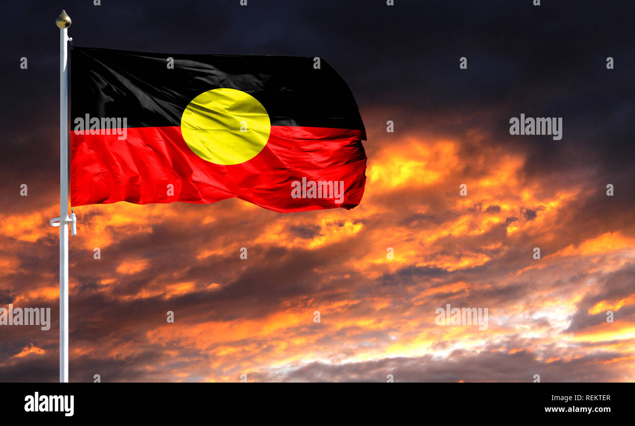 Australian National Flag Aboriginal Flag High Resolution Stock ...