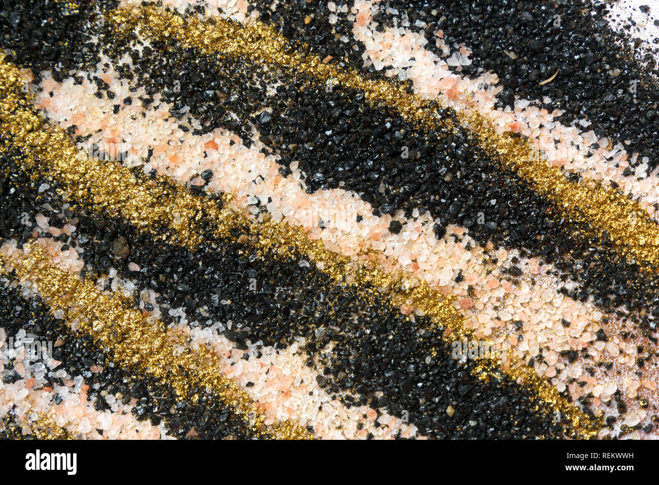 Layered colorful sand pattern. Marble style background. Black, white ...