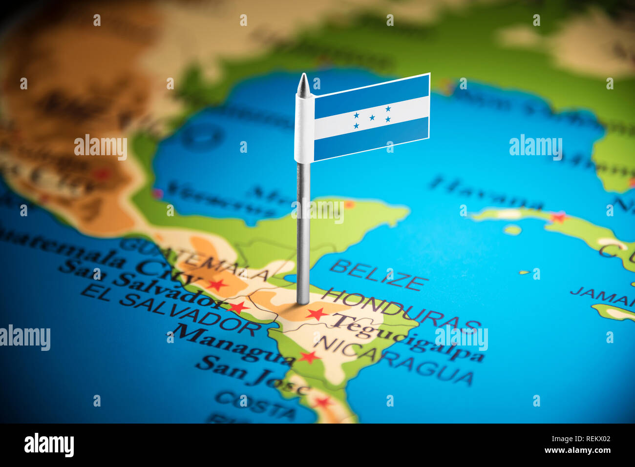 Map honduras national flag on hi-res stock photography and images - Alamy