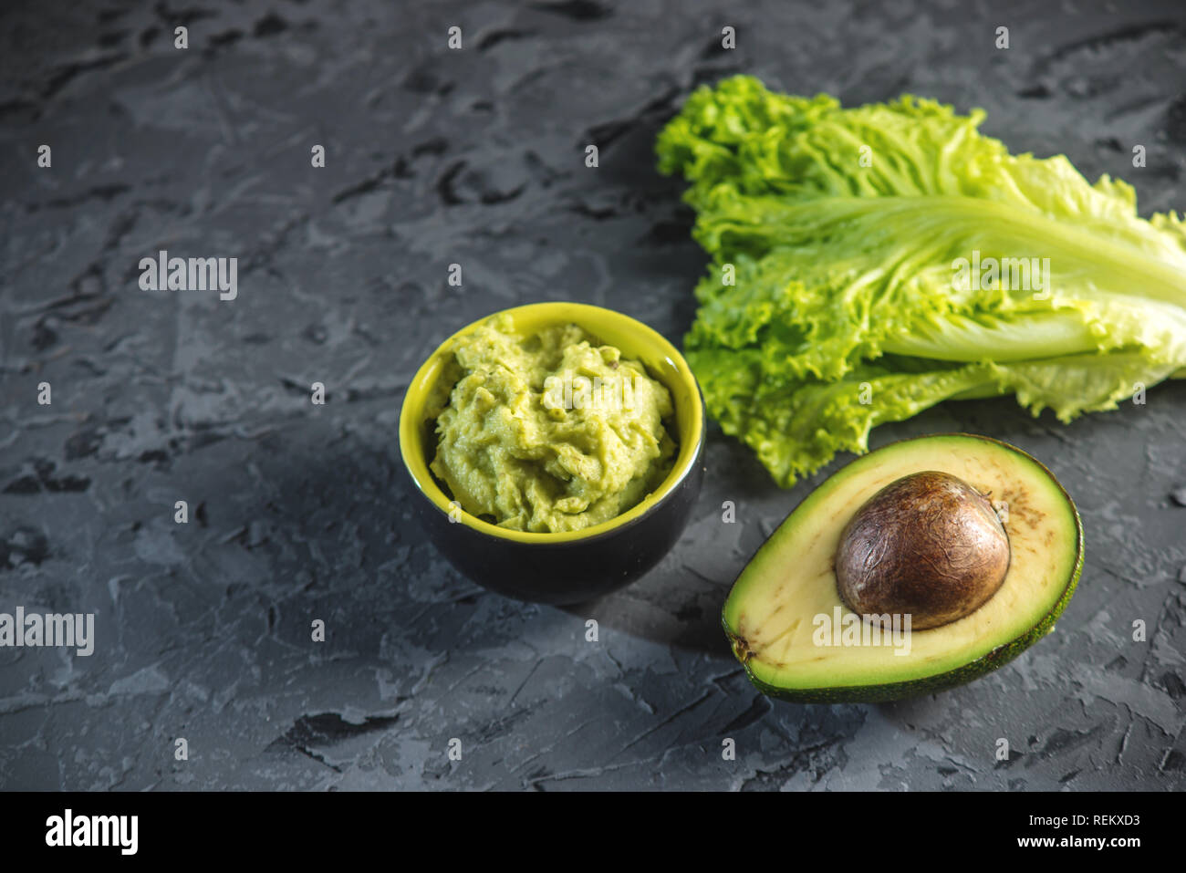 Traditional Mexican cold appetizer made of pureed avocado pulp with ...