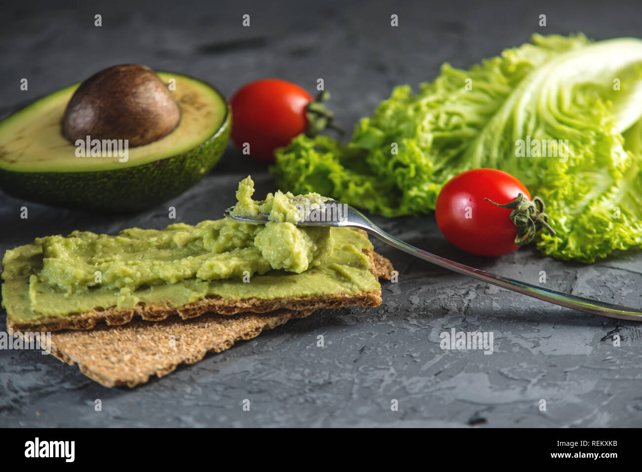 Traditional Mexican cold appetizer made of pureed avocado pulp with ...