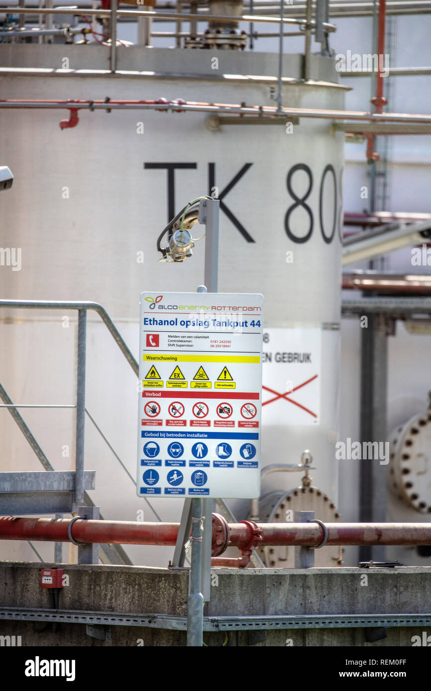 The Netherlands, Rotterdam, Port, harbour. Alco Energy biorefinery ...