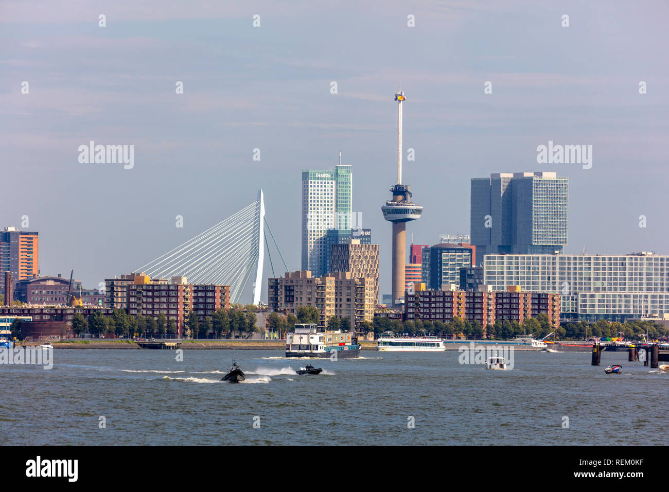 The Netherlands, Rotterdam, Port of Rotterdam, harbour. Skyline Stock ...