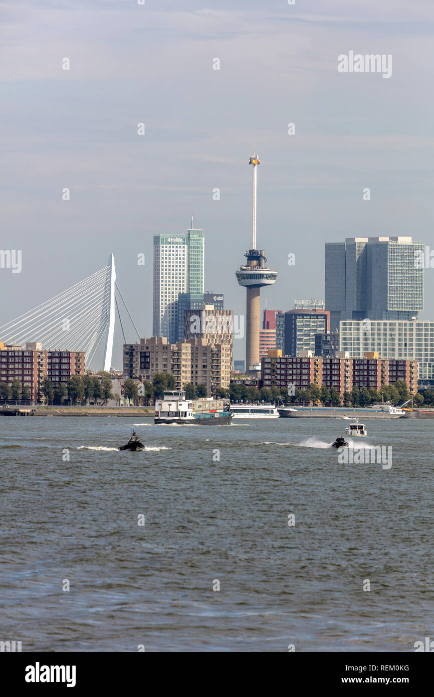The Netherlands, Rotterdam, Port of Rotterdam, harbour. Skyline Stock ...