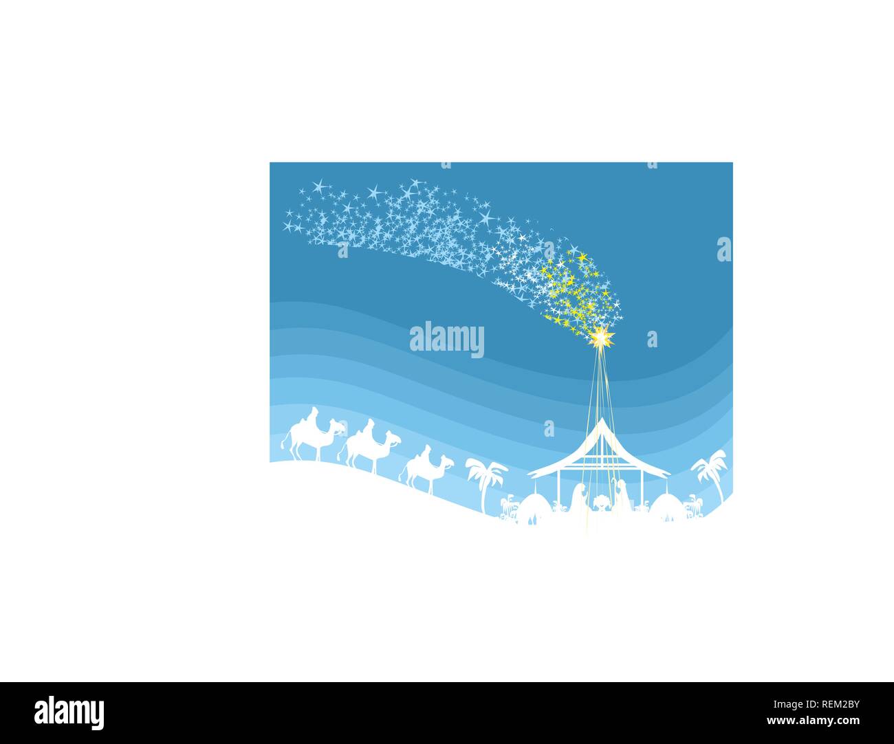 Biblical scene - birth of Jesus in Bethlehem Stock Vector Image & Art ...