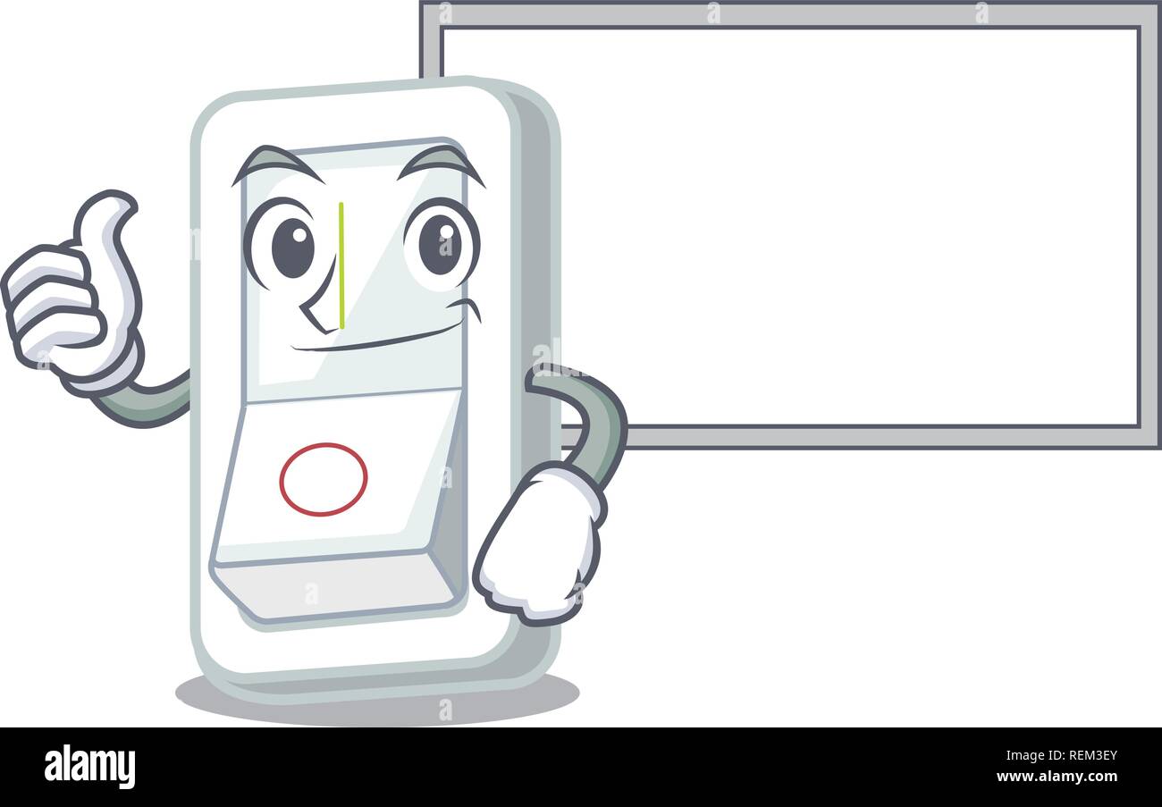Thumbs up with board light switch in the cartoon shape Stock Vector ...