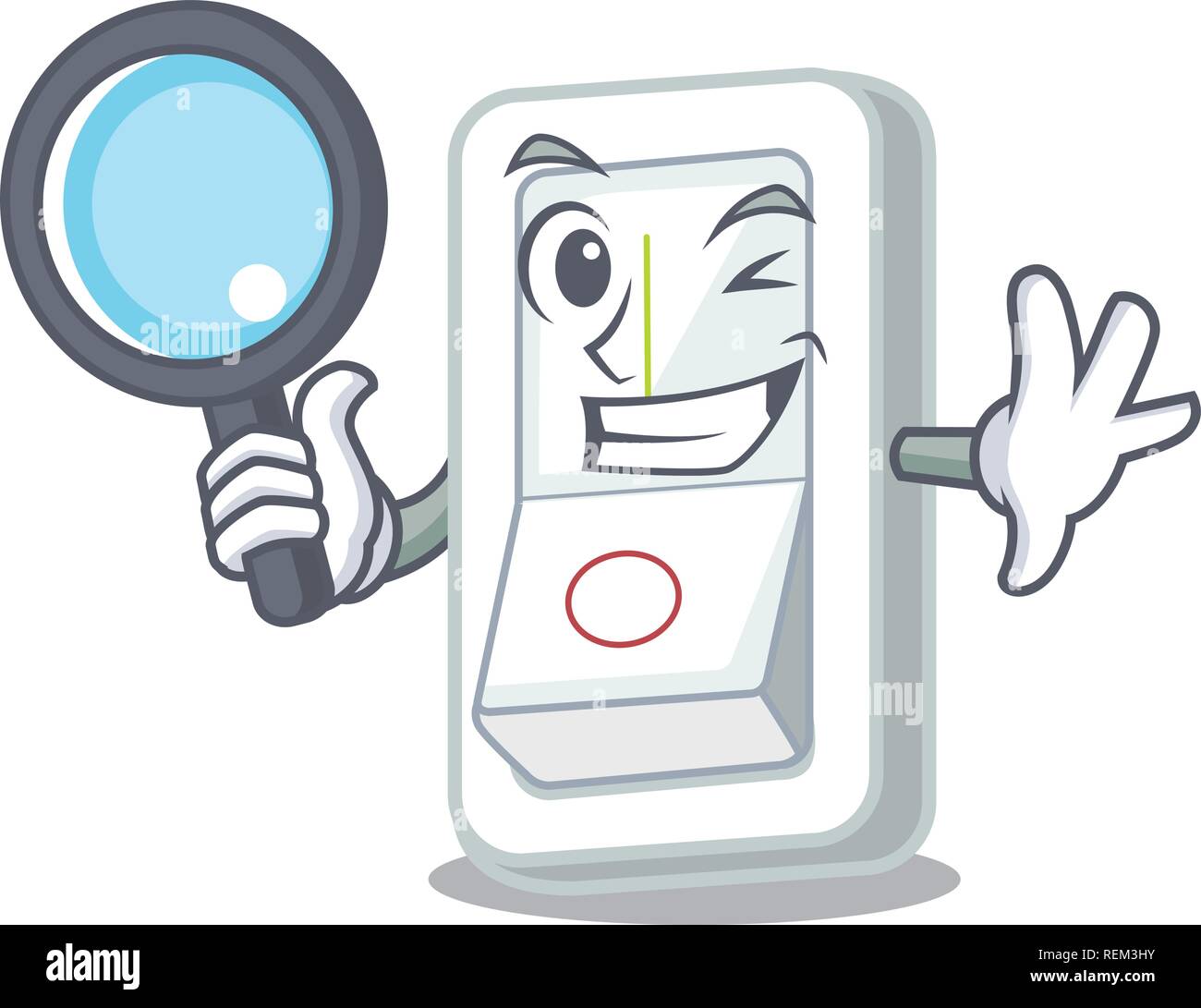 Detective light switch attaches the character wall Stock Vector Image ...