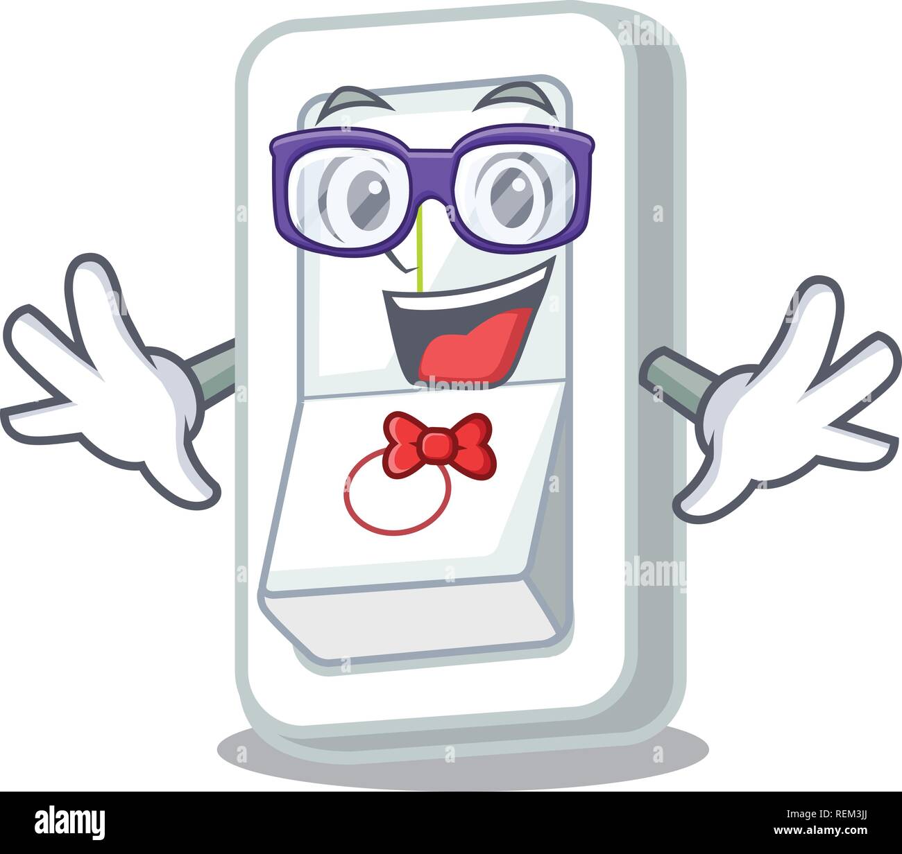 Geek light switch attaches the character wall Stock Vector Image & Art ...