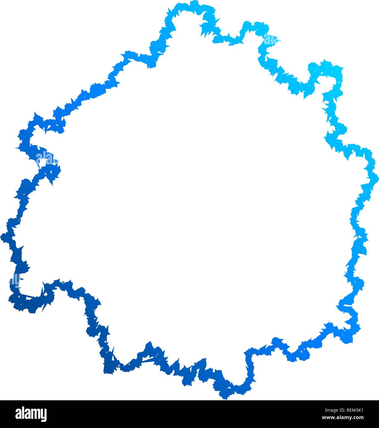 Tree top silhouette isolated - blue outlined gradient detailed - vector ...