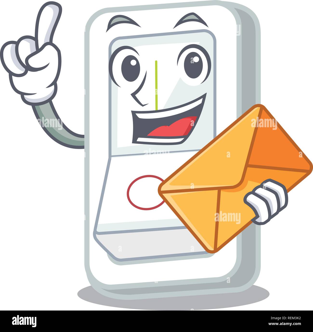 With envelope light switch attaches the character wall Stock Vector ...