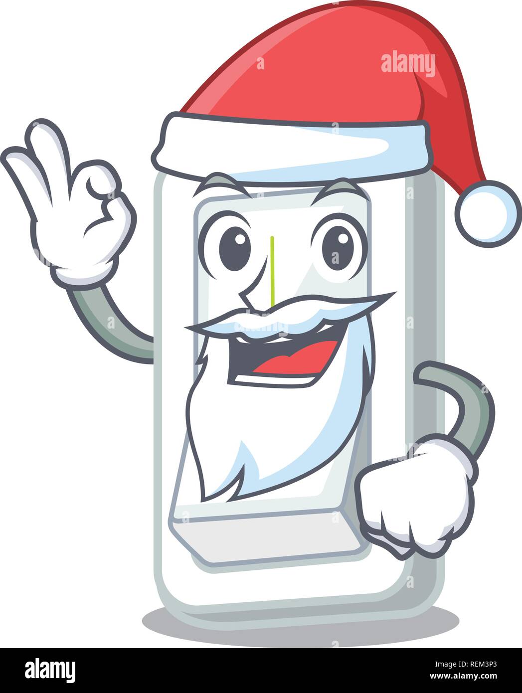 Santa light switch above cartoon wooden wall Stock Vector Image & Art ...