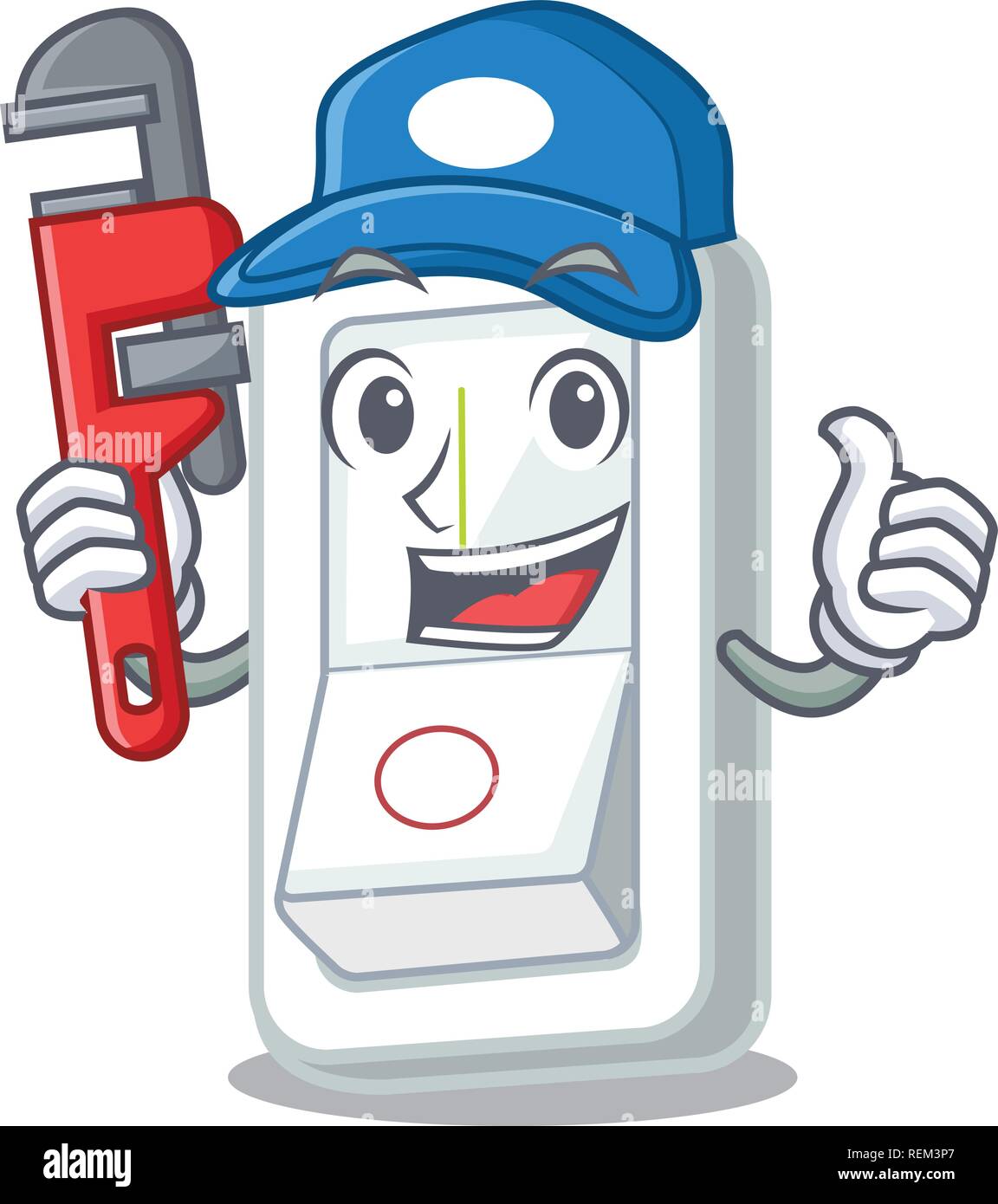 Plumber light switch above cartoon wooden wall Stock Vector Image & Art ...