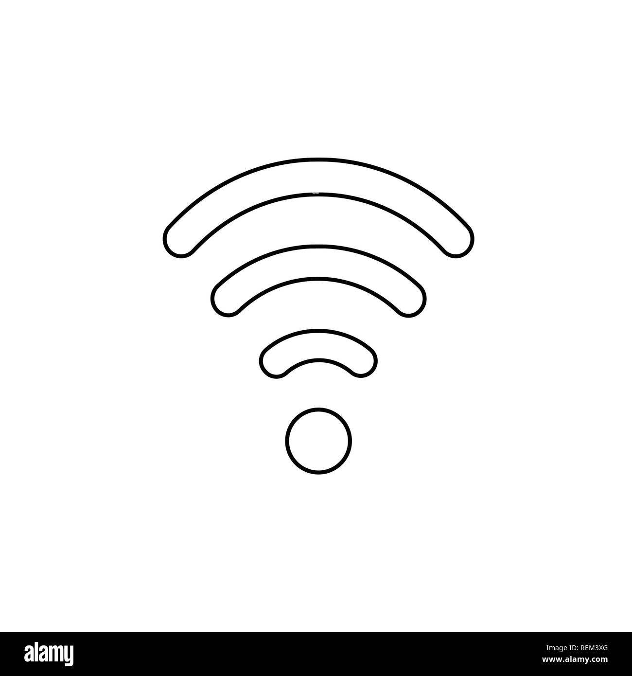 Flat design style vector illustration of wifi symbol icon on white ...