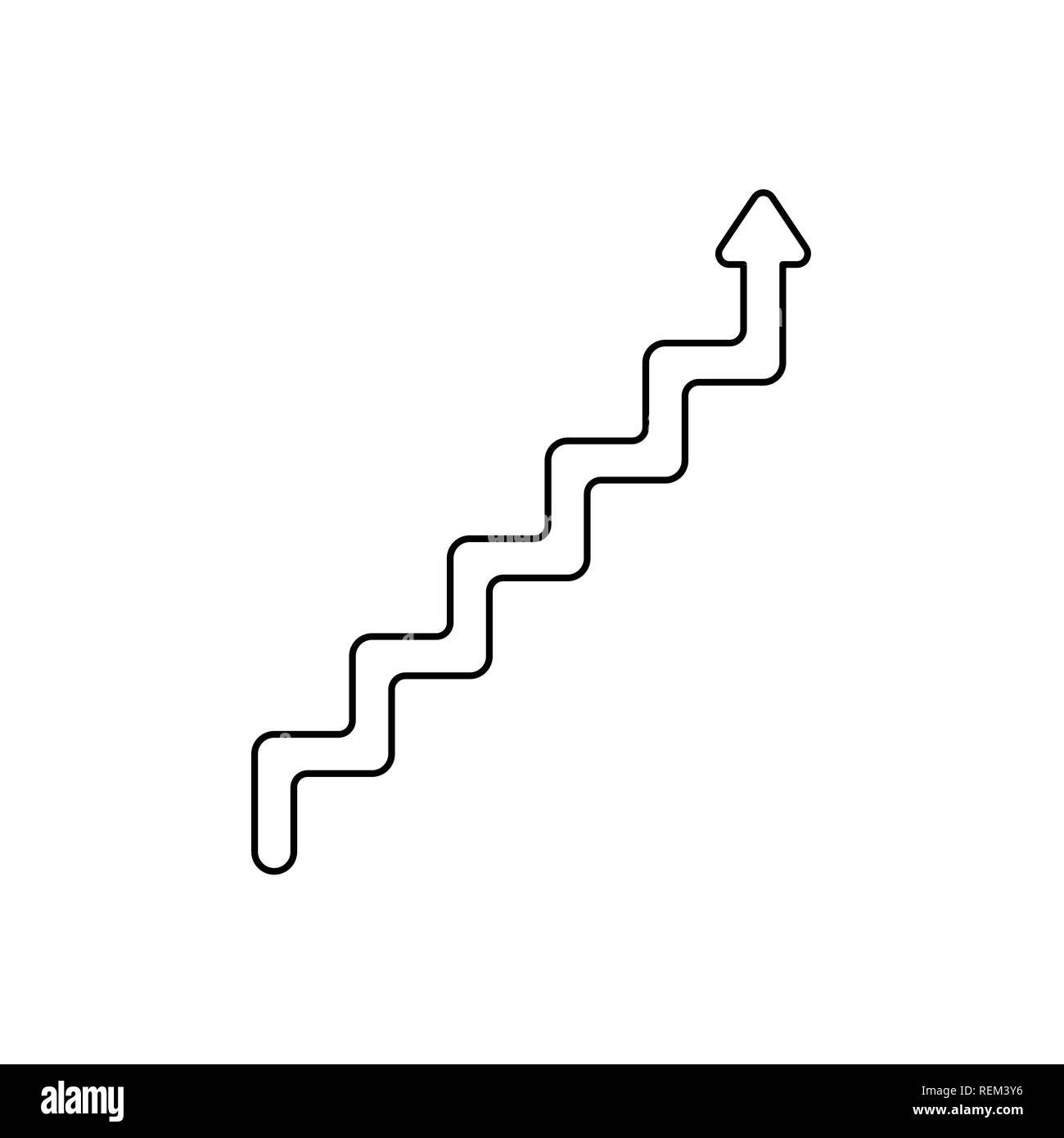 Flat design style vector illustration concept of line stairs symbol ...