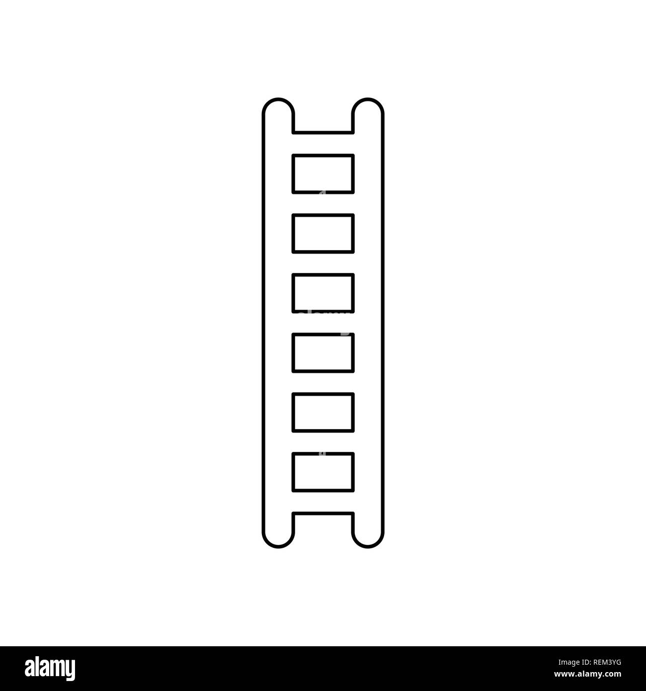 Flat design style vector illustration of wooden ladder symbol icon on ...