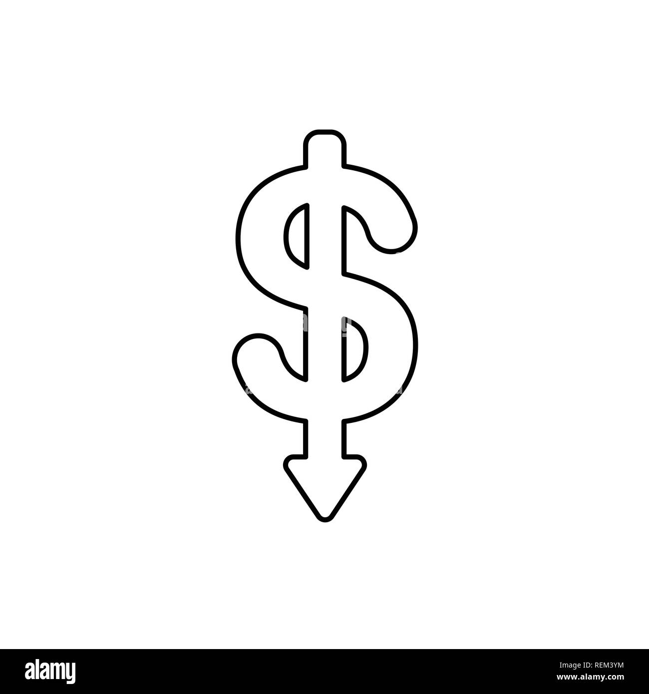 Flat design style vector illustration concept of dollar symbol icon ...