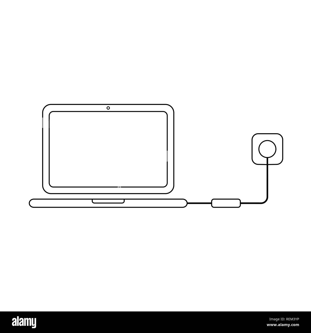 Flat design style vector illustration concept of laptop computer symbol ...