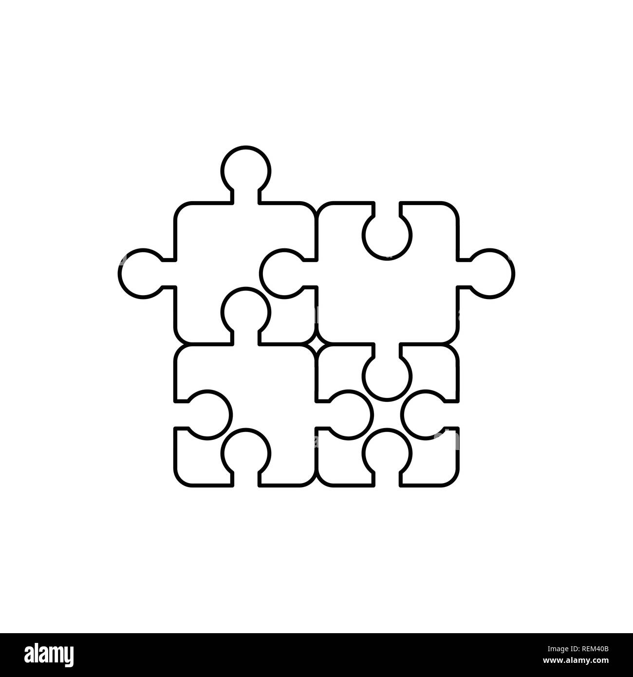 Flat design style vector illustration concept of jigsaw puzzle pieces ...