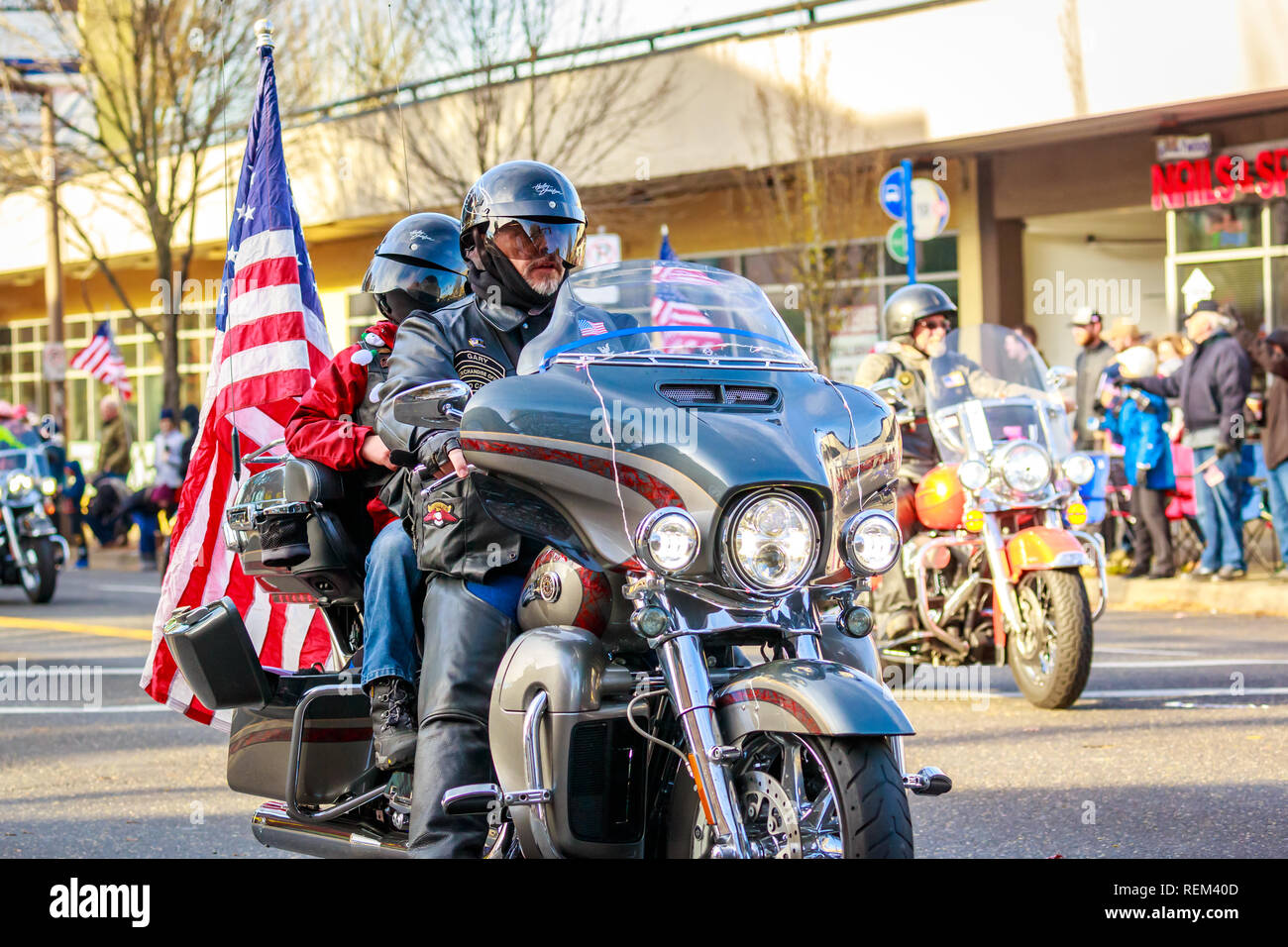 Portland, Oregon, USA - November 12, 2018: Combat Veteran Motorcycle ...