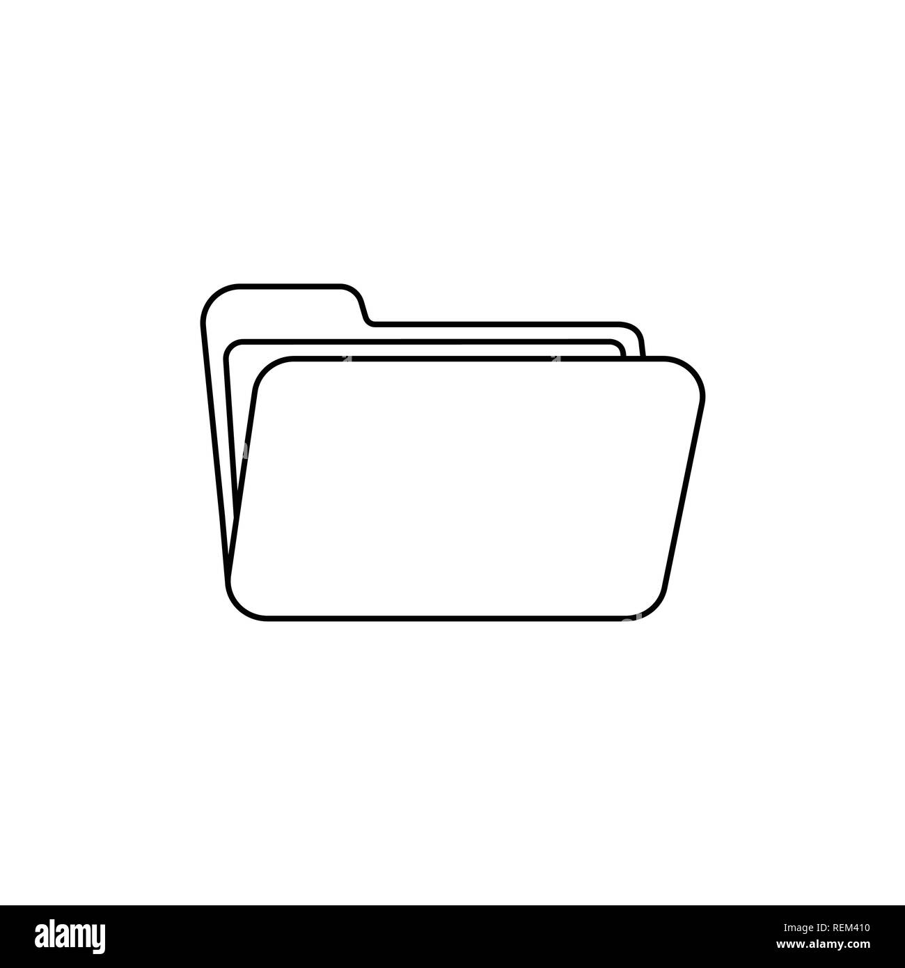 Flat design style vector illustration of open folder symbol icon on ...