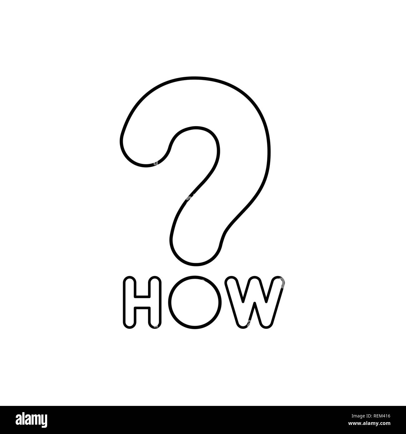 Flat design style vector illustration concept of how text with question ...