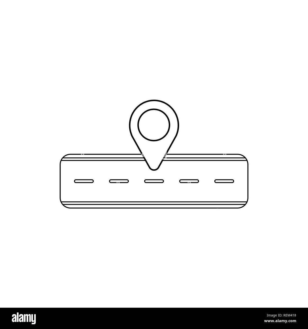 Flat design style vector illustration concept of road and pointer symbol icon on white ...
