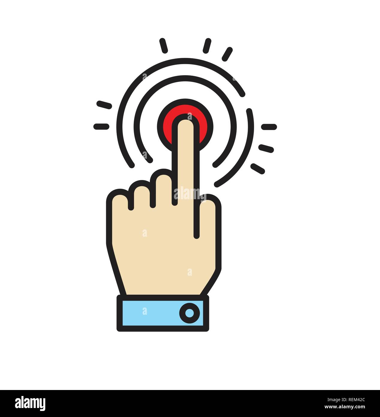 Touch id icon on white background for graphic and web design, Modern ...