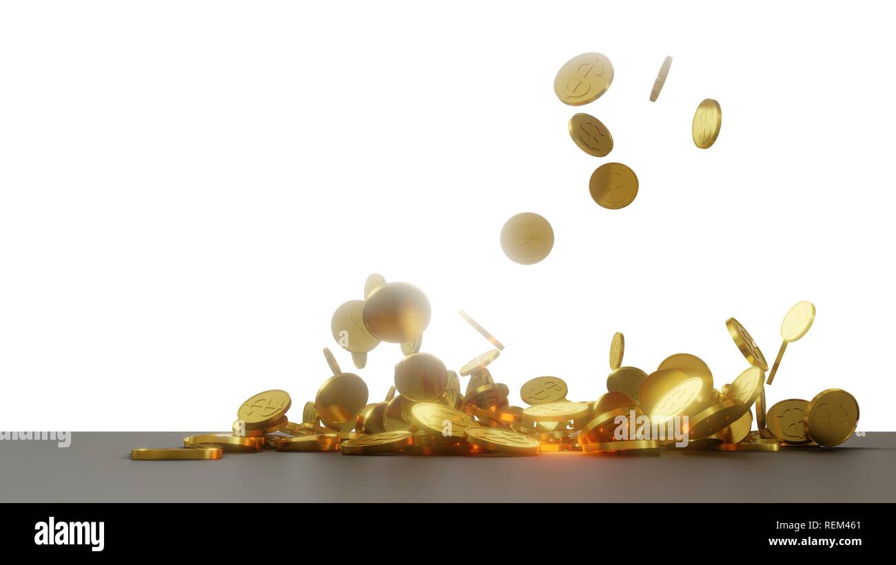 Falling gold coins. The concept of success Stock Photo - Alamy