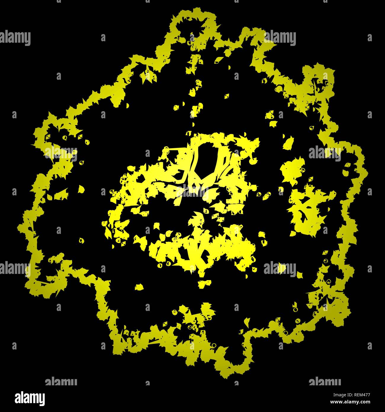 Tree top silhouette isolated - yellow outlined gradient detailed ...