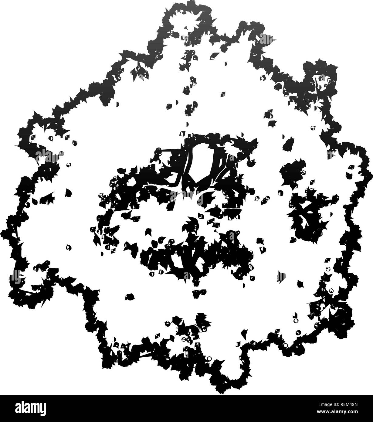 Tree top silhouette isolated - black outlined gradient detailed ...