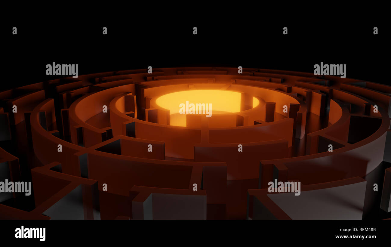 3d rendering red maze hi-res stock photography and images - Alamy