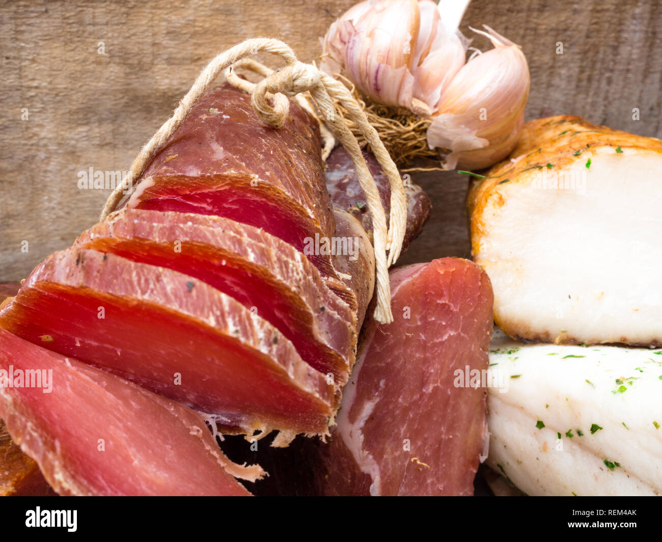 Group smoked ham jerky hi-res stock photography and images - Alamy