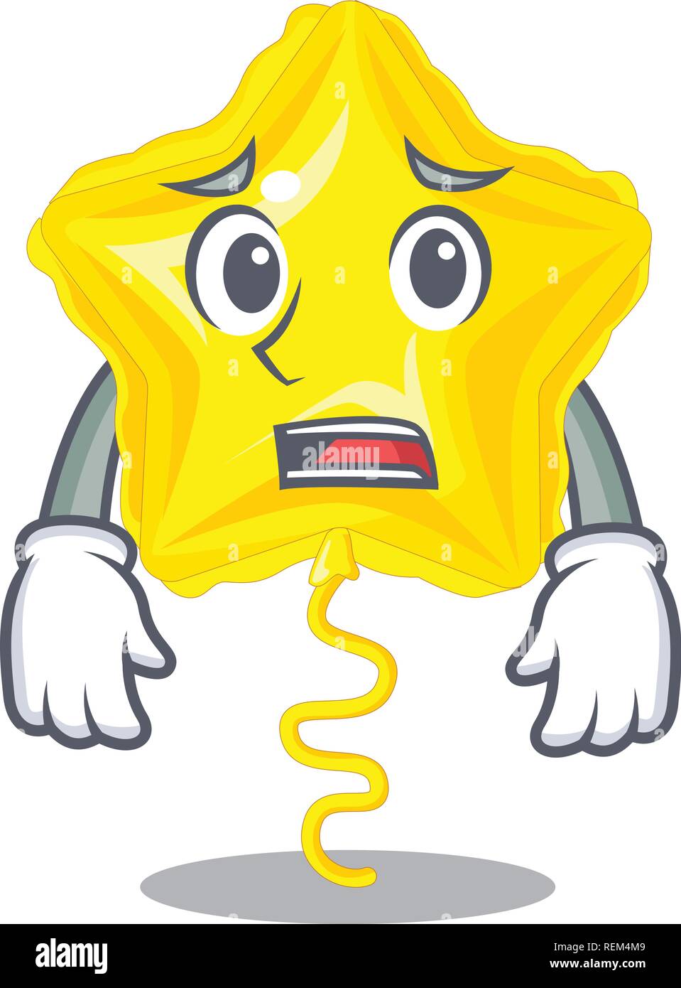 Afraid star balloon in the cartoon shape Stock Vector Image & Art - Alamy