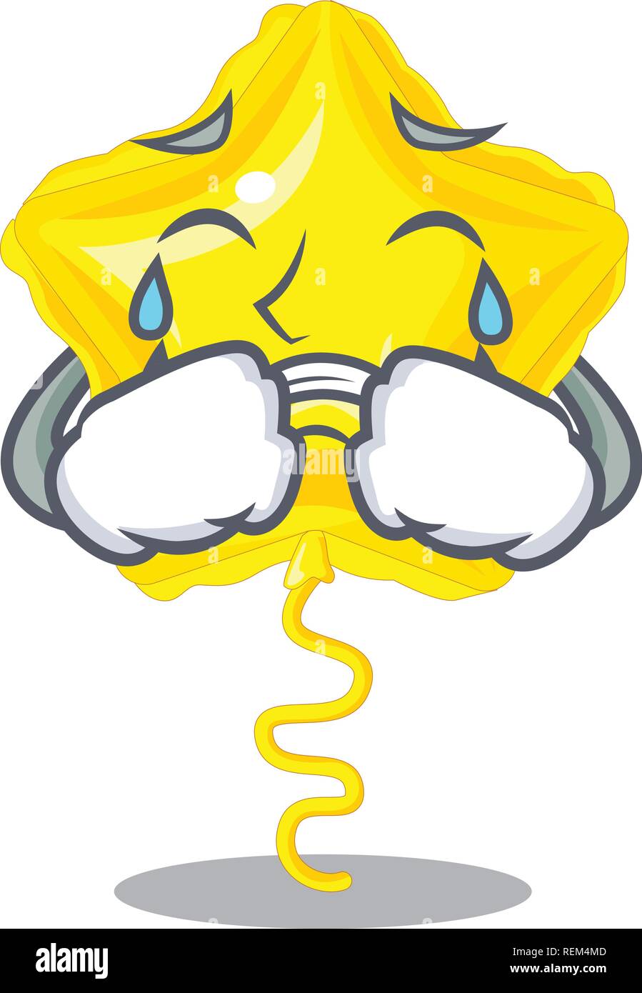 Crying star balloon in the cartoon shape Stock Vector Image & Art - Alamy