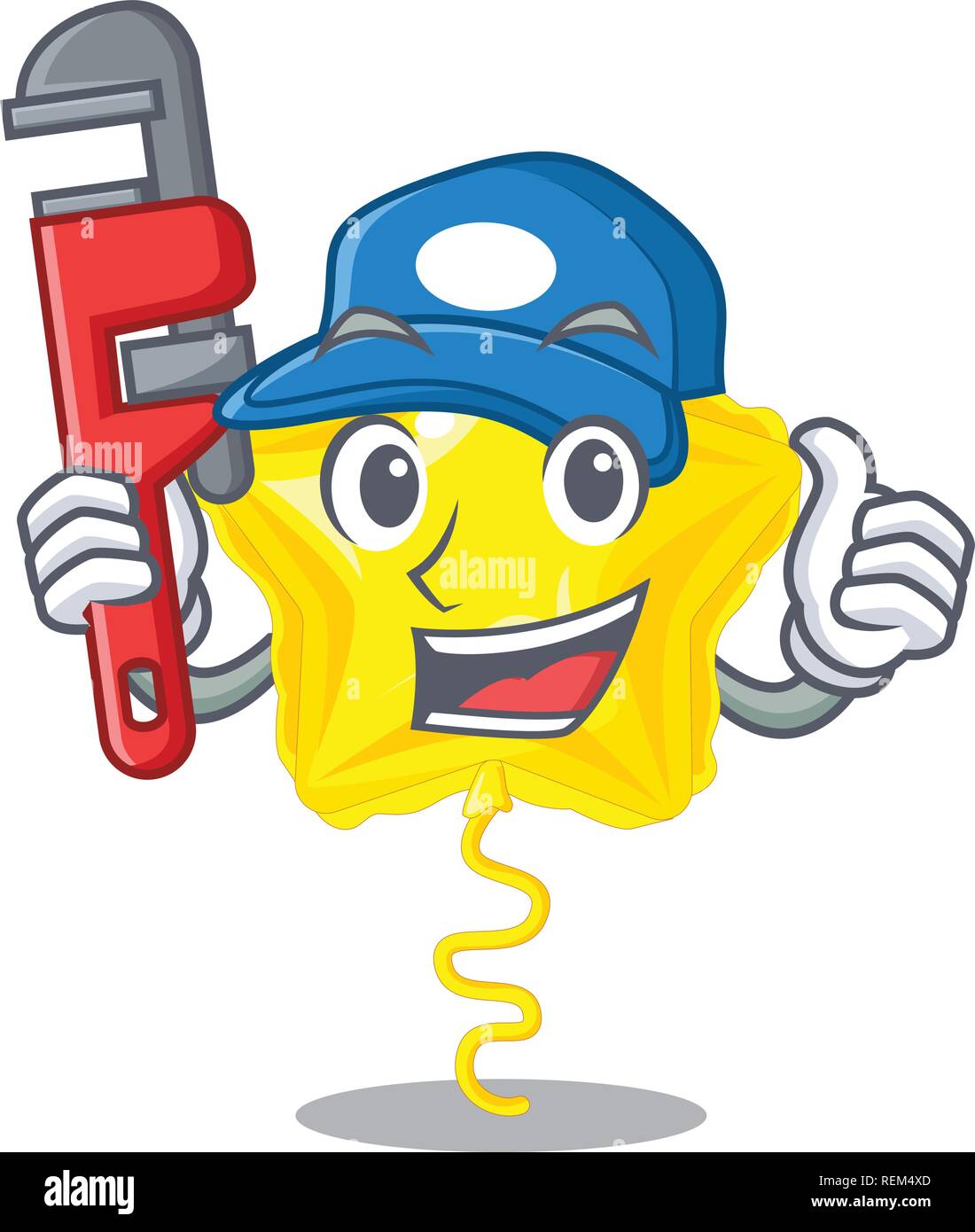 Plumber star balloon on wooden cartoon table Stock Vector Image & Art ...